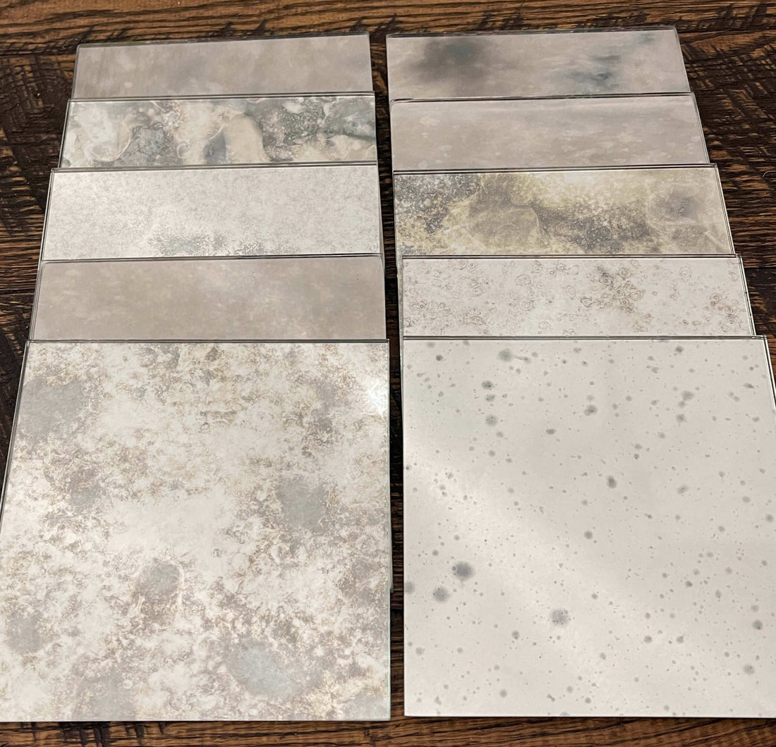 10 Pc Antique Mirror Glass Samples | Free Shipping